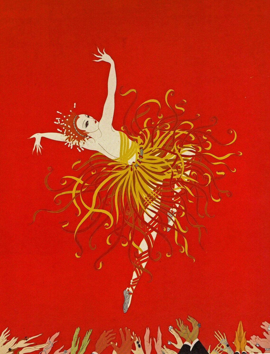 Chic Original Vintage ERTE ART Deco Print applause - Etsy