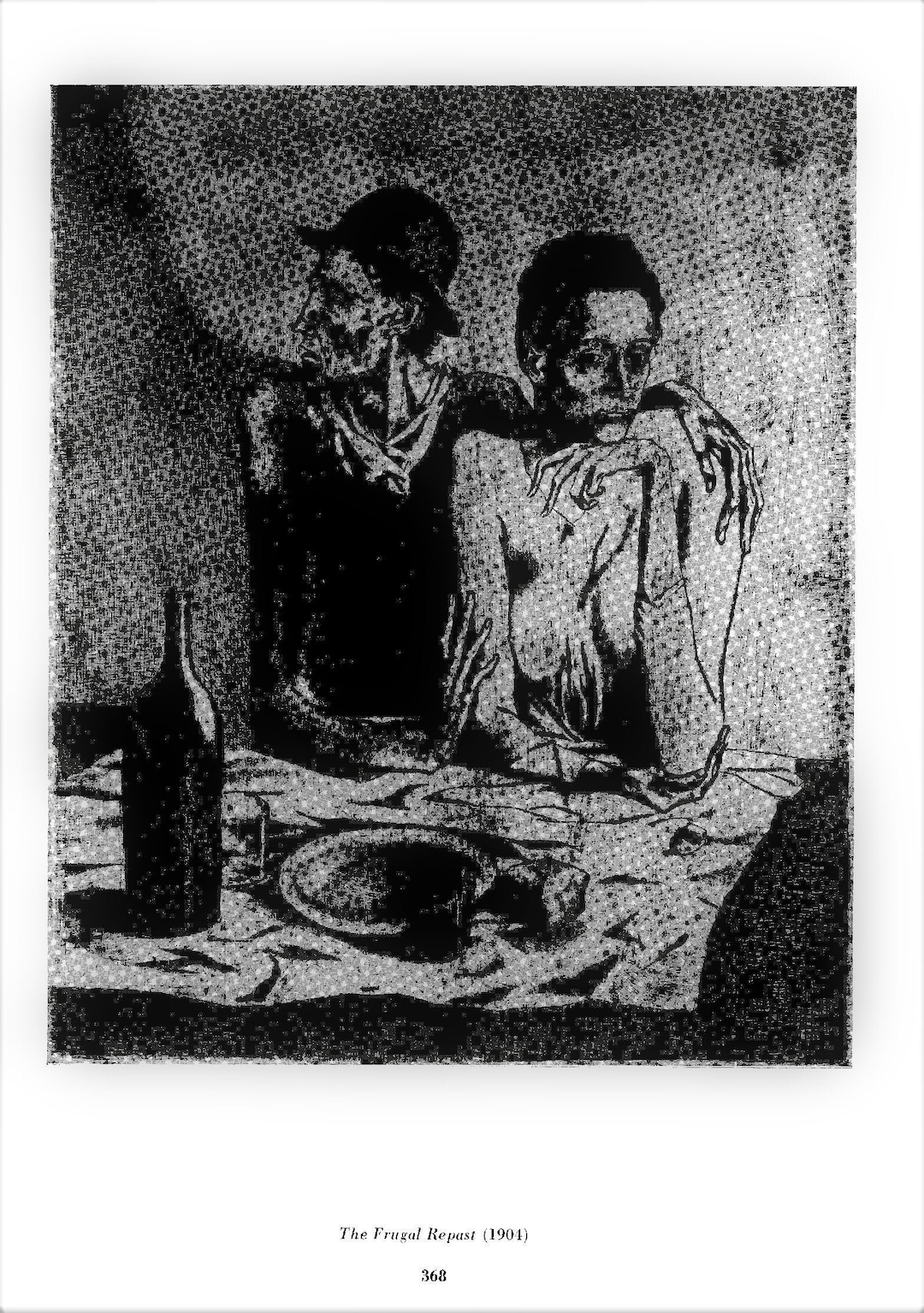 Il pasto frugale 1904 Pablo PICASSO Stampa vintage 1955 Targa originale ...