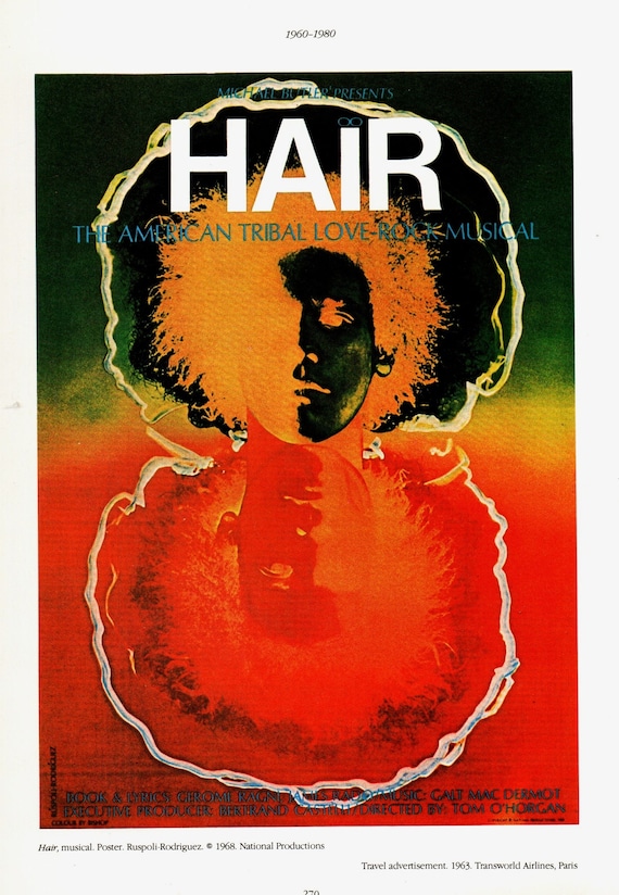 HAIR MUSICAL POSTER Original Vintage Advertising Art Print | Etsy