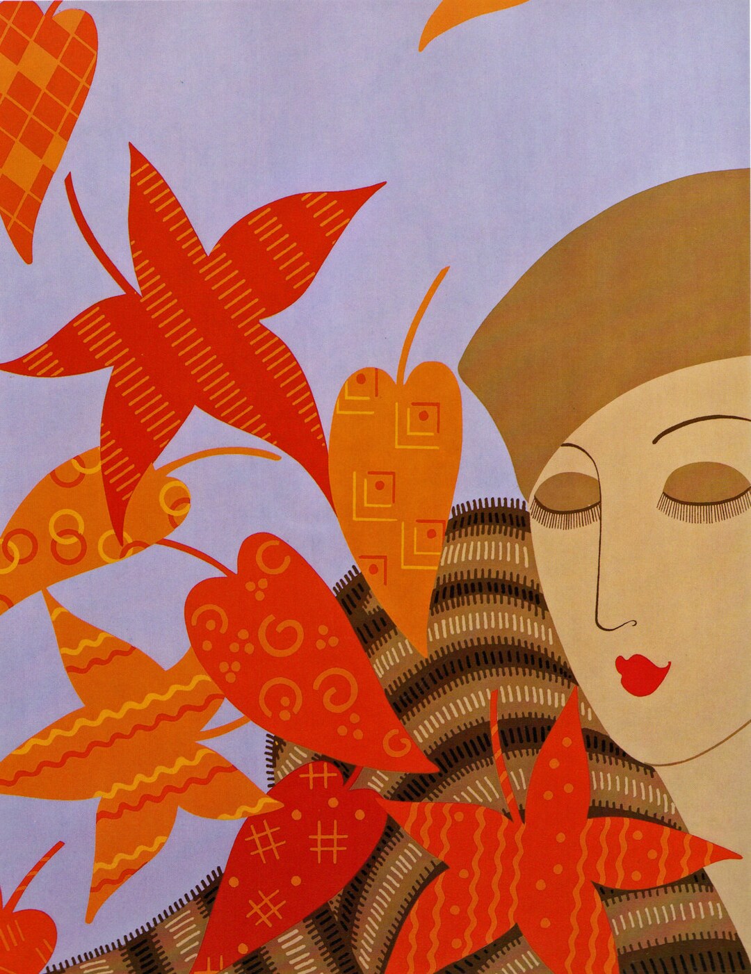 The Seasons AUTUMN Chic Original Vintage ERTE Art Deco Print Fashion ...