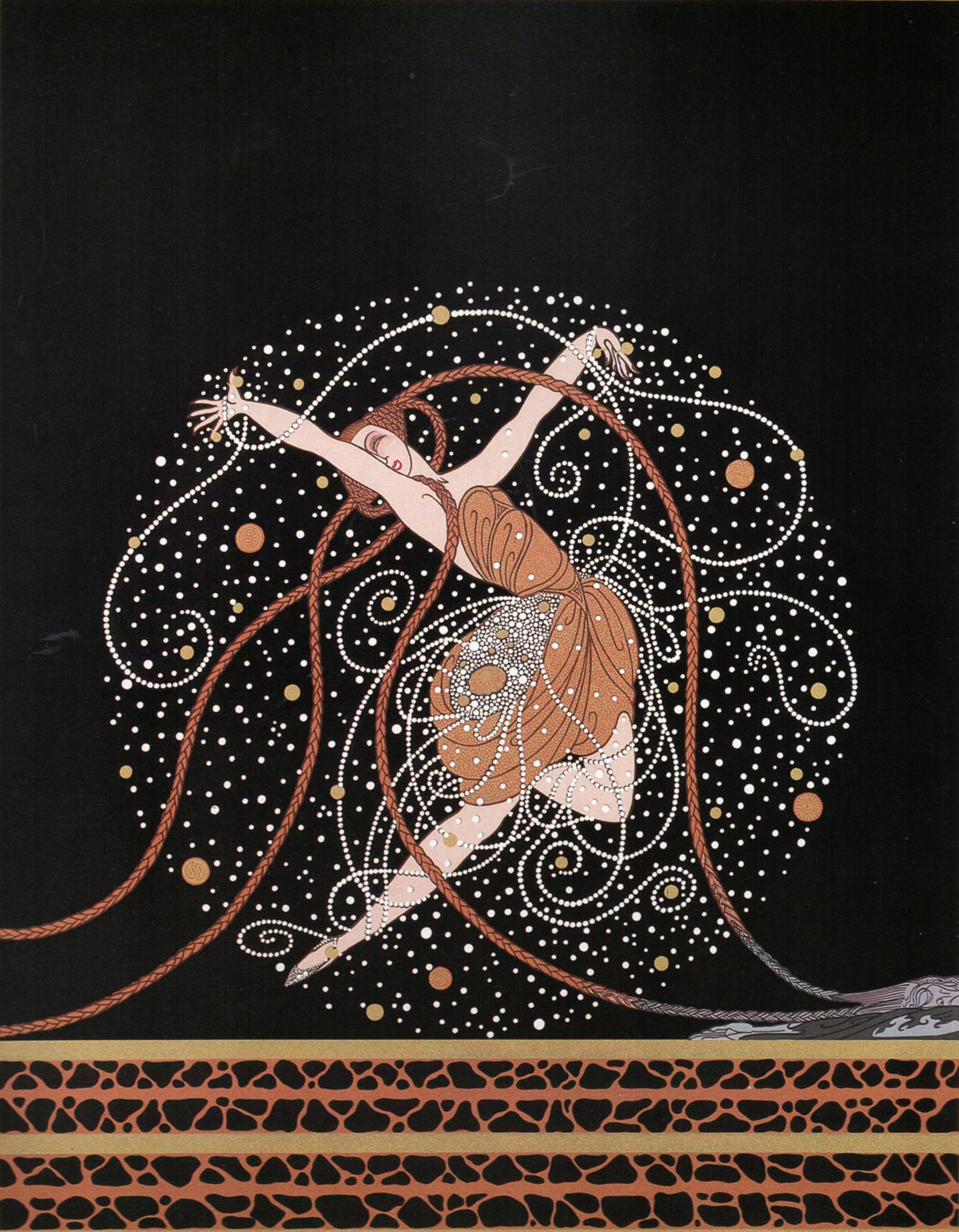 Chic Original Vintage ERTE Art Deco PRINT "ondee the Downpour" Fashion ...