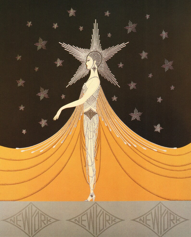 New York New York Original Vintage ERTE Art Deco Print | Etsy