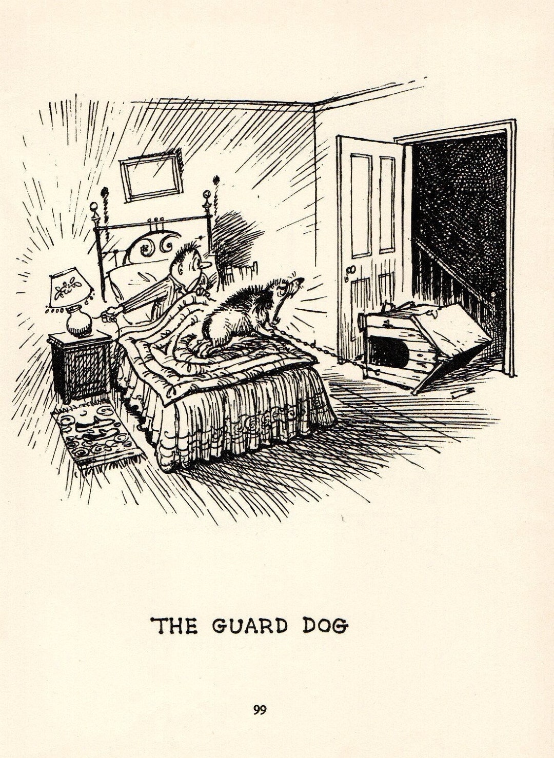 The GUARD DOG! Original Thelwell Comical Dog Print 1964 Vintage Cartoon ...