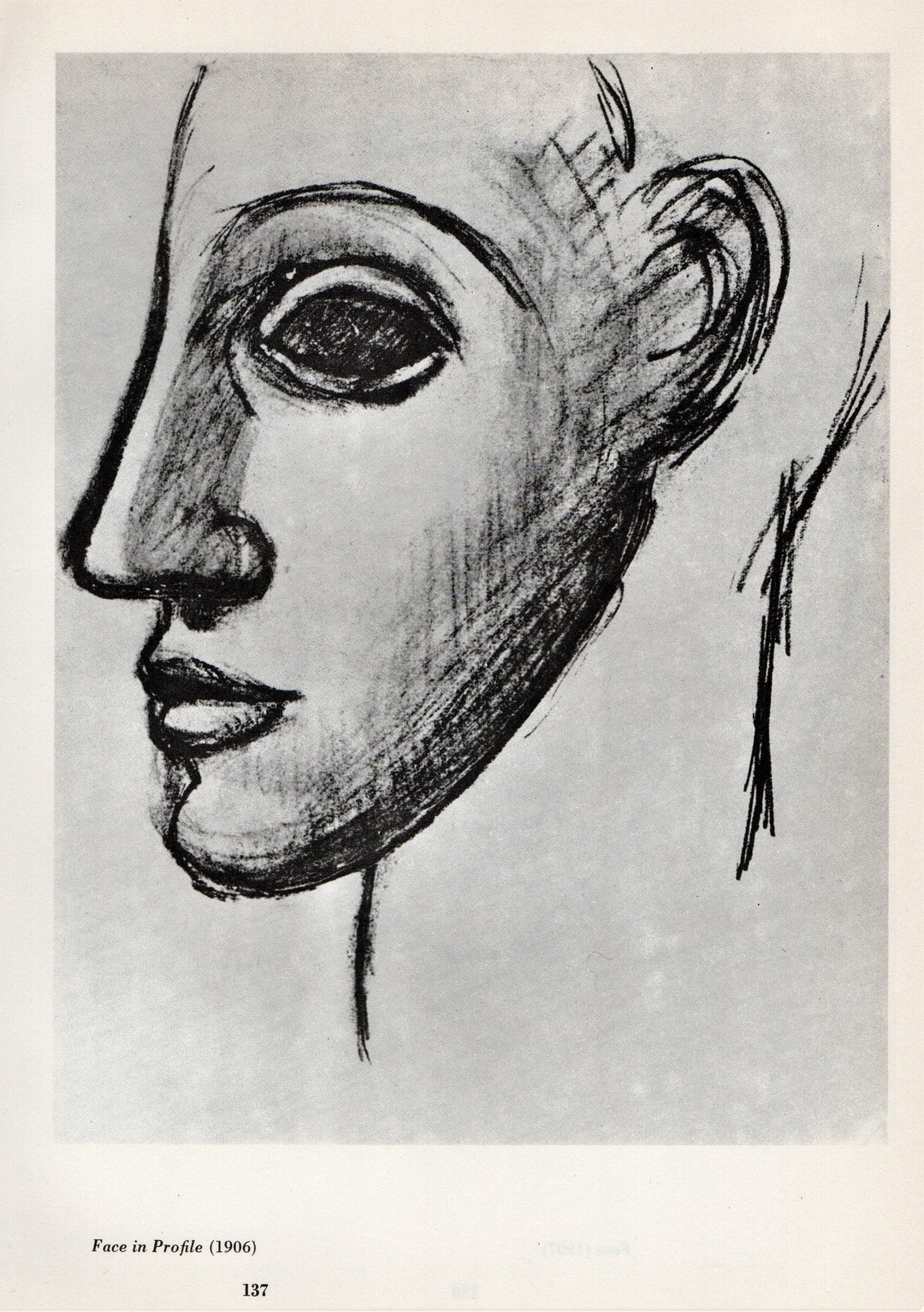 Pablo PICASSO Vintage Print 1955 Original Book Plate "face in Profile ...