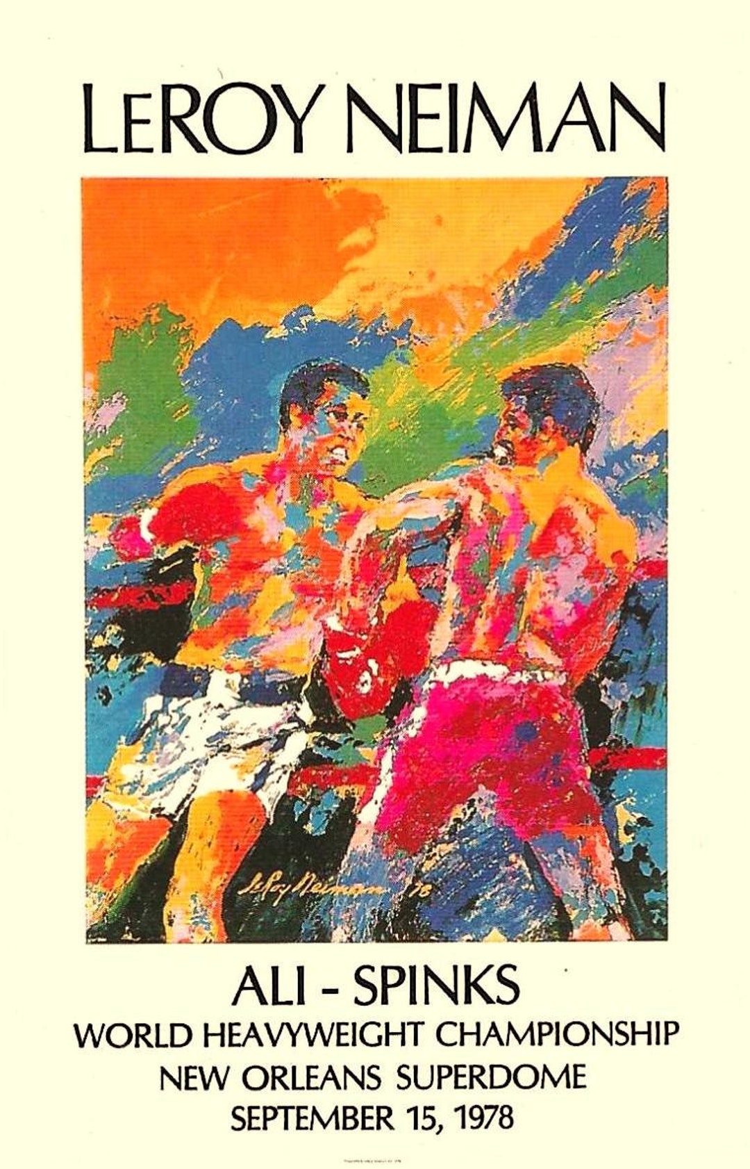 Vintage BOXING POSTERS Original Leroy NEIMAN Print Book Plate - Etsy