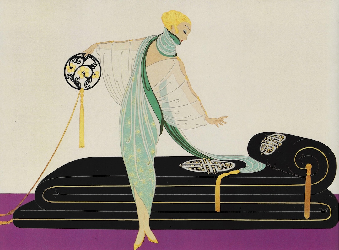 Original Vintage ERTE Art Deco Print Fashion Book Plate the SALON - Etsy