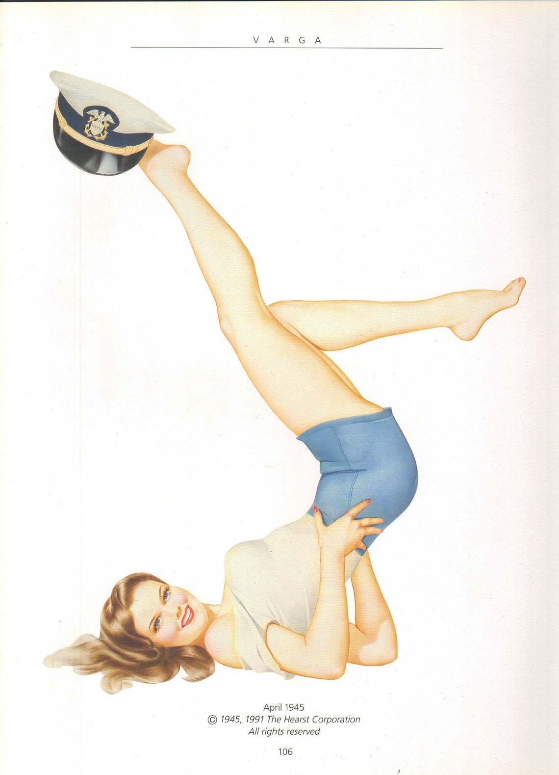Varga Girl Original Pin Up Vintage Print Patriotic Etsy