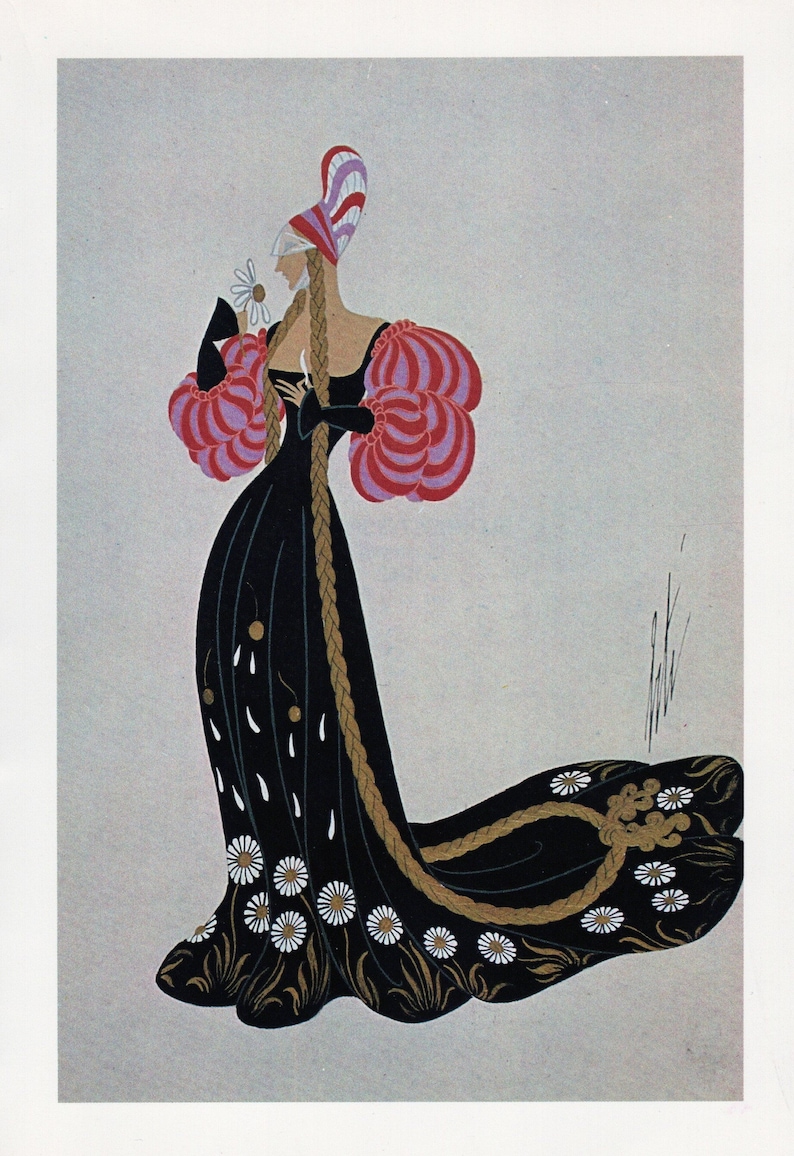 Erte Art Deco Print costume for Marguerite 1978 - Etsy