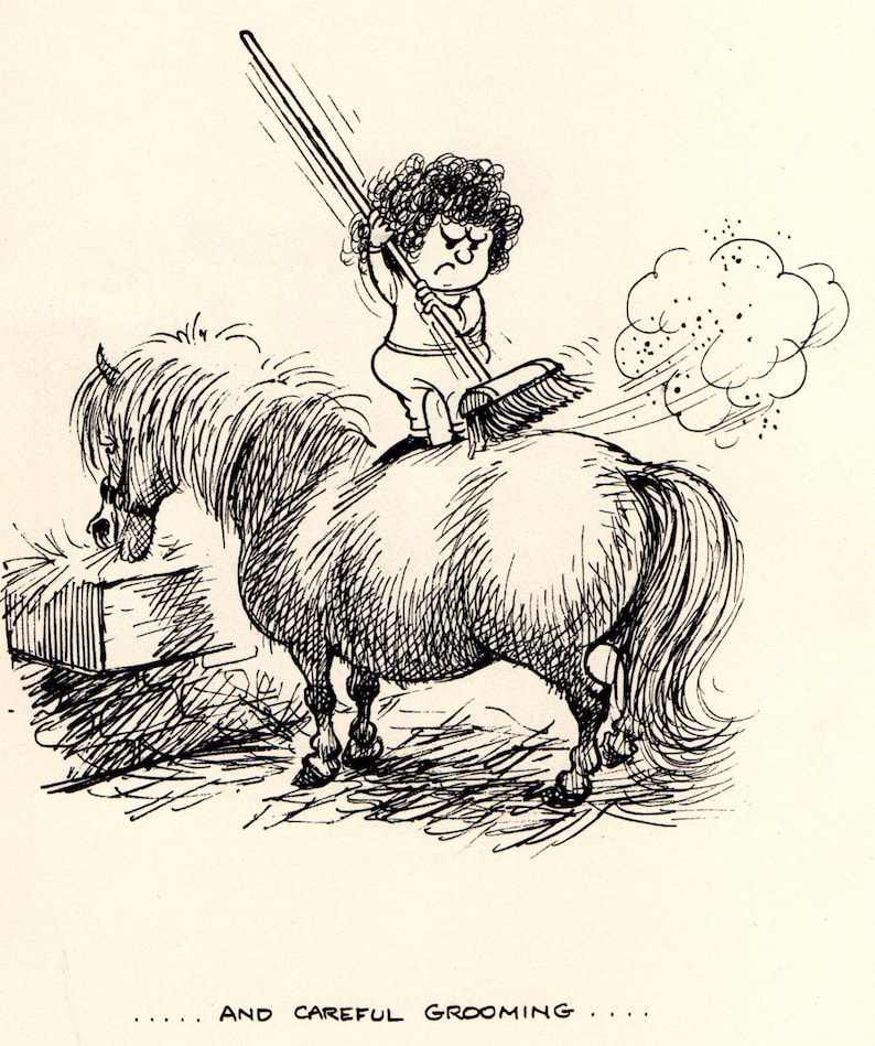 Original 1962 Lustiges THELWELL PFERD / PONY Vintage Art Cartoon Druck ...