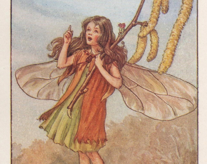Flower Fairies: the HAZEL-NUT FAIRY Vintage Print C1930 by Cicely Mary ... Flower Fairies: the HAZEL-NUT FAIRY Vintage Print C1930 by Cicely Mary ...