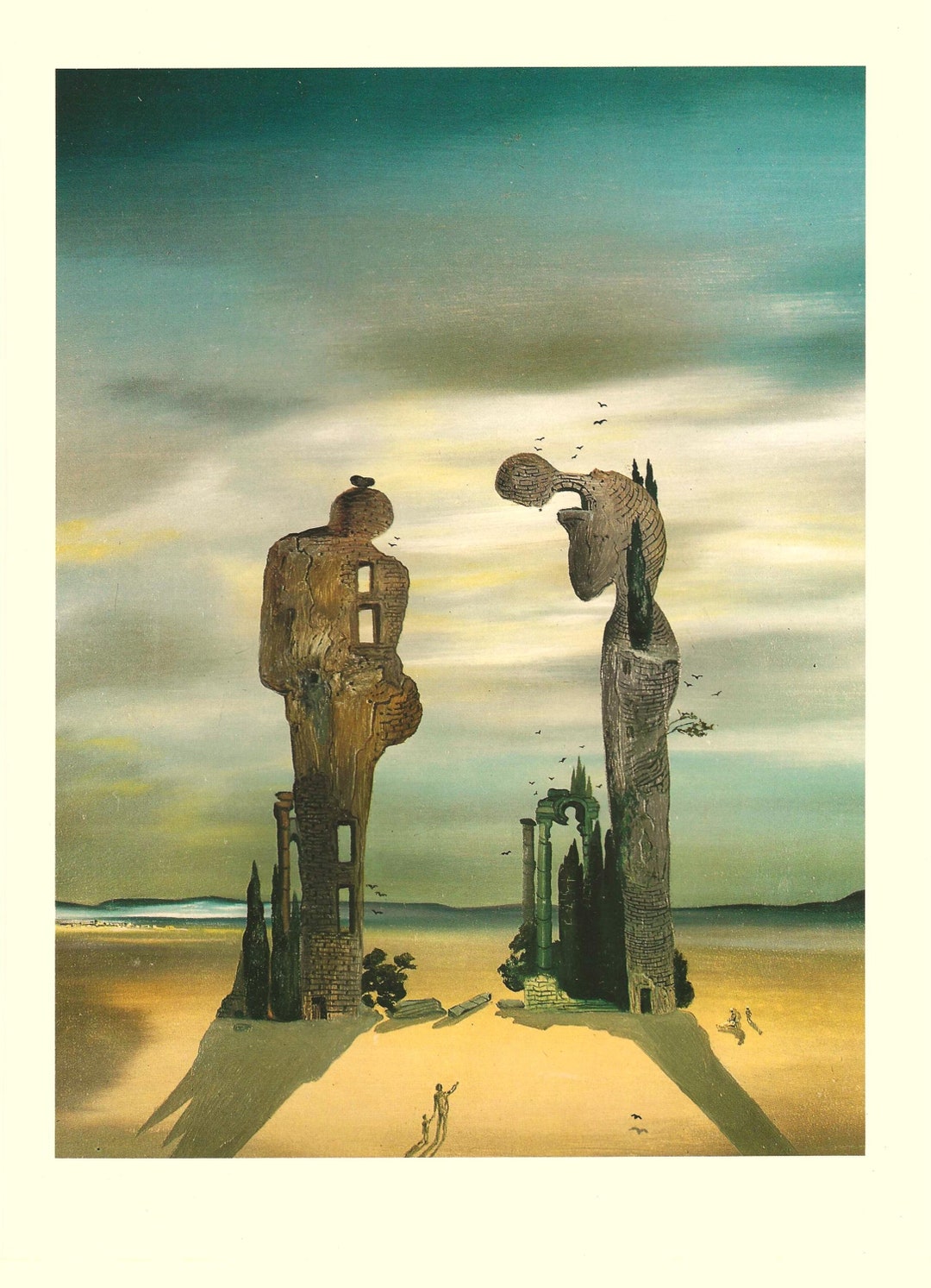 Salvador DALI Authentic Vintage Surrealist Art Print Archeological ...