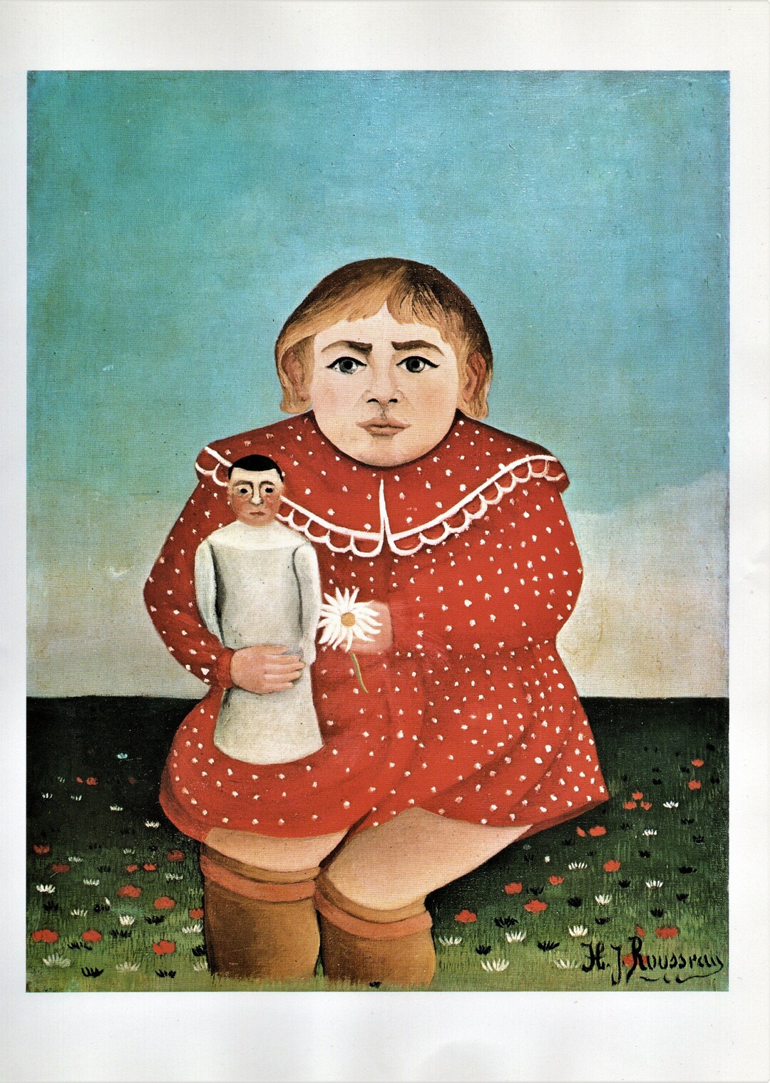 Henri ROUSSEAU child With Doll Original 1975 - Etsy