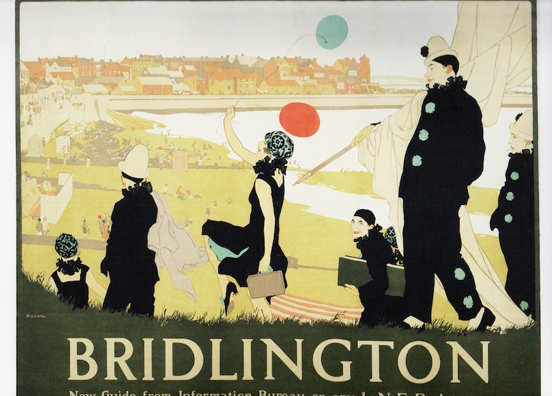 Vintage Travel Poster BRIDLINGTON Original Bookplate Print - Etsy