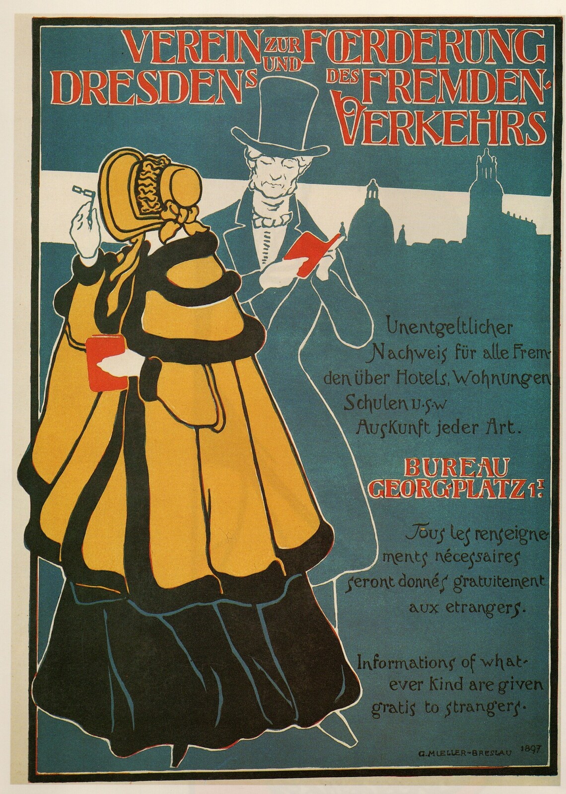 Authentic Vintage Art Nouveau Poster Advertising Print for the Verein ...
