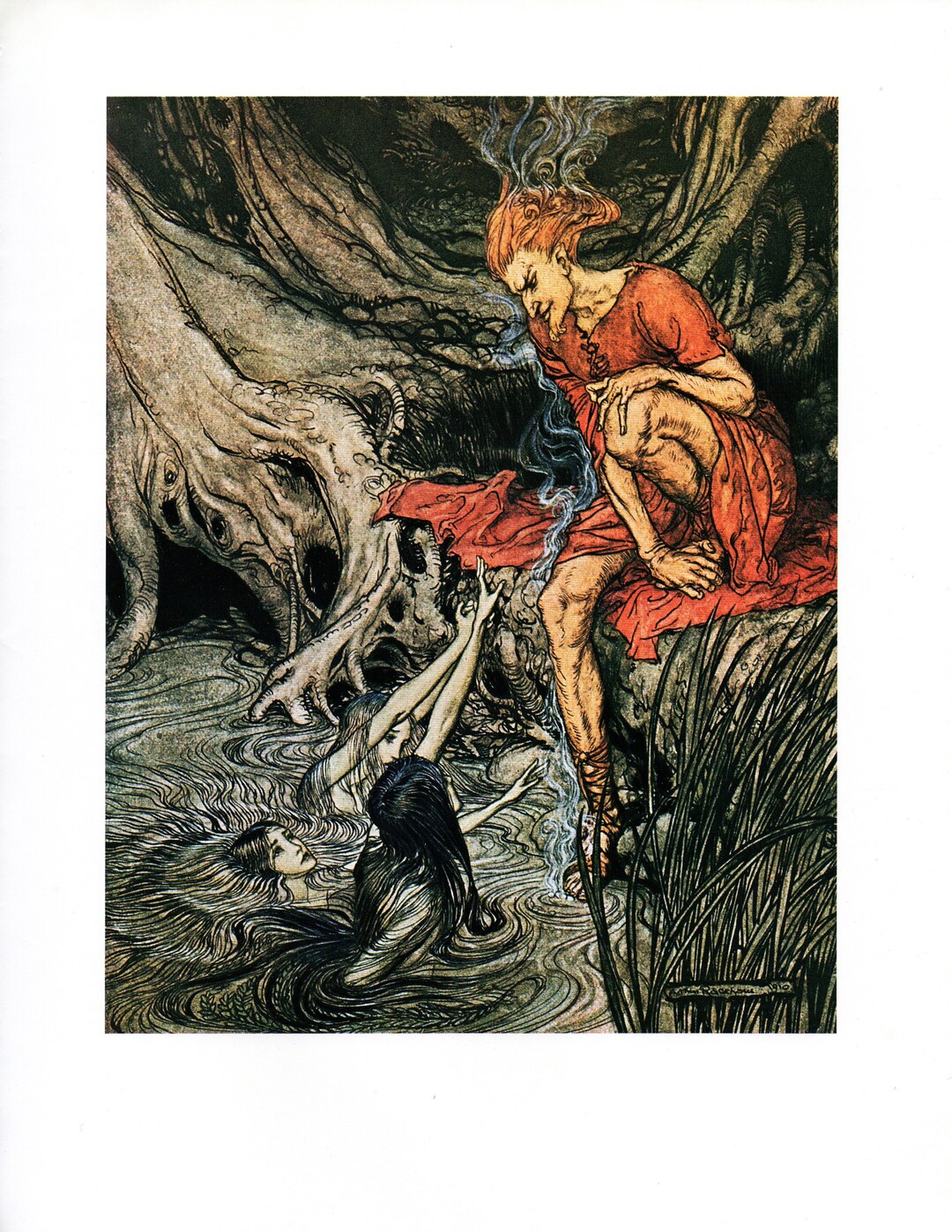 RACKHAM. the Rhinegold and the Valkyrie Original 1975 Vintage Art ...