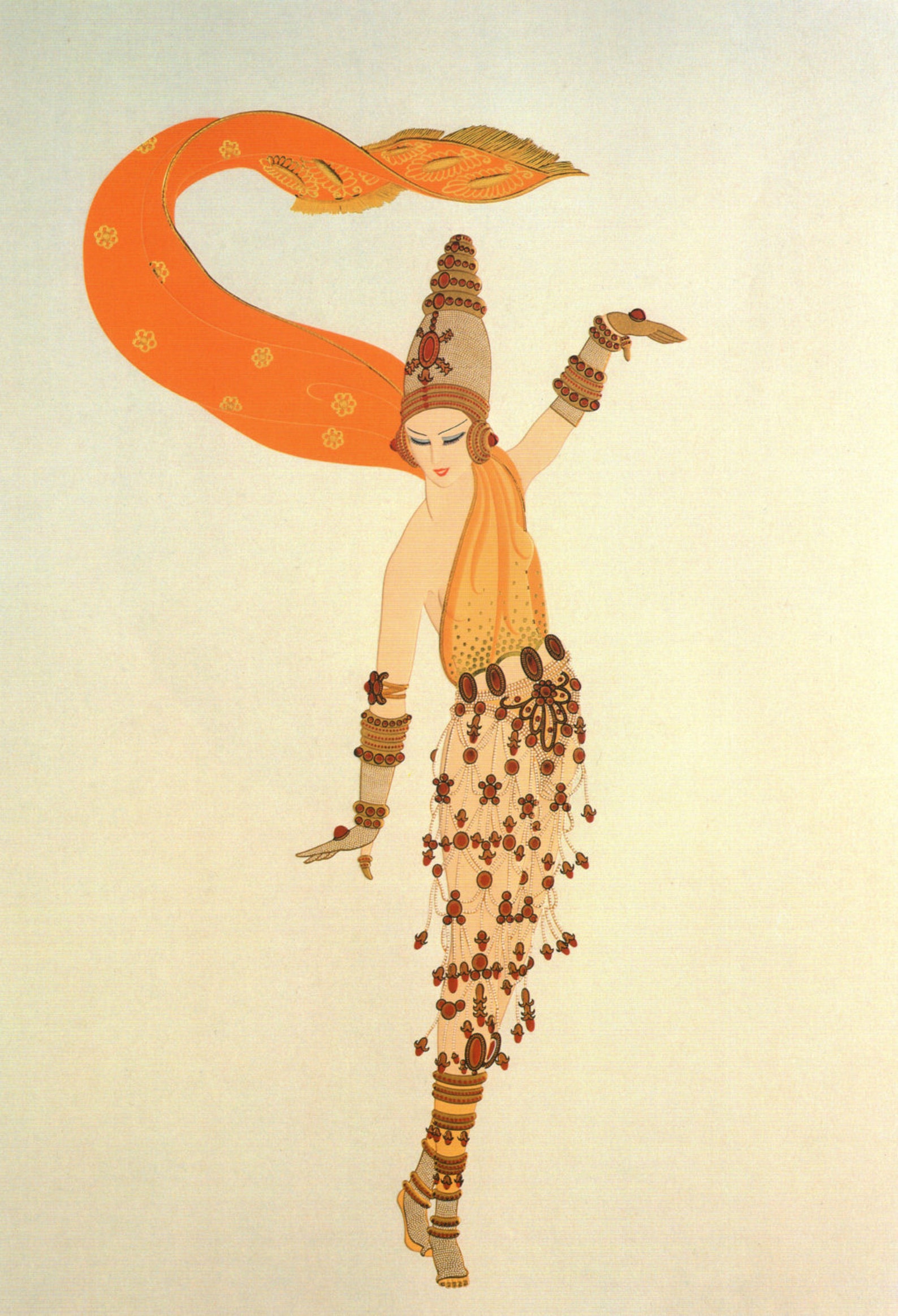 Authentic Vintage ERTE Art Deco Print Arabian Nights Fashion Book Plate ...