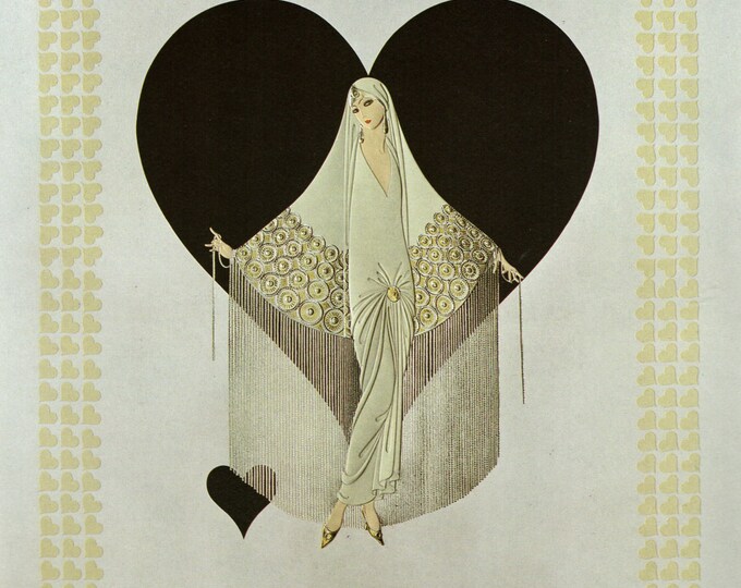 Chic Original Vintage ERTE Art Deco Print Fringe Gown JUNE BRIDE ...