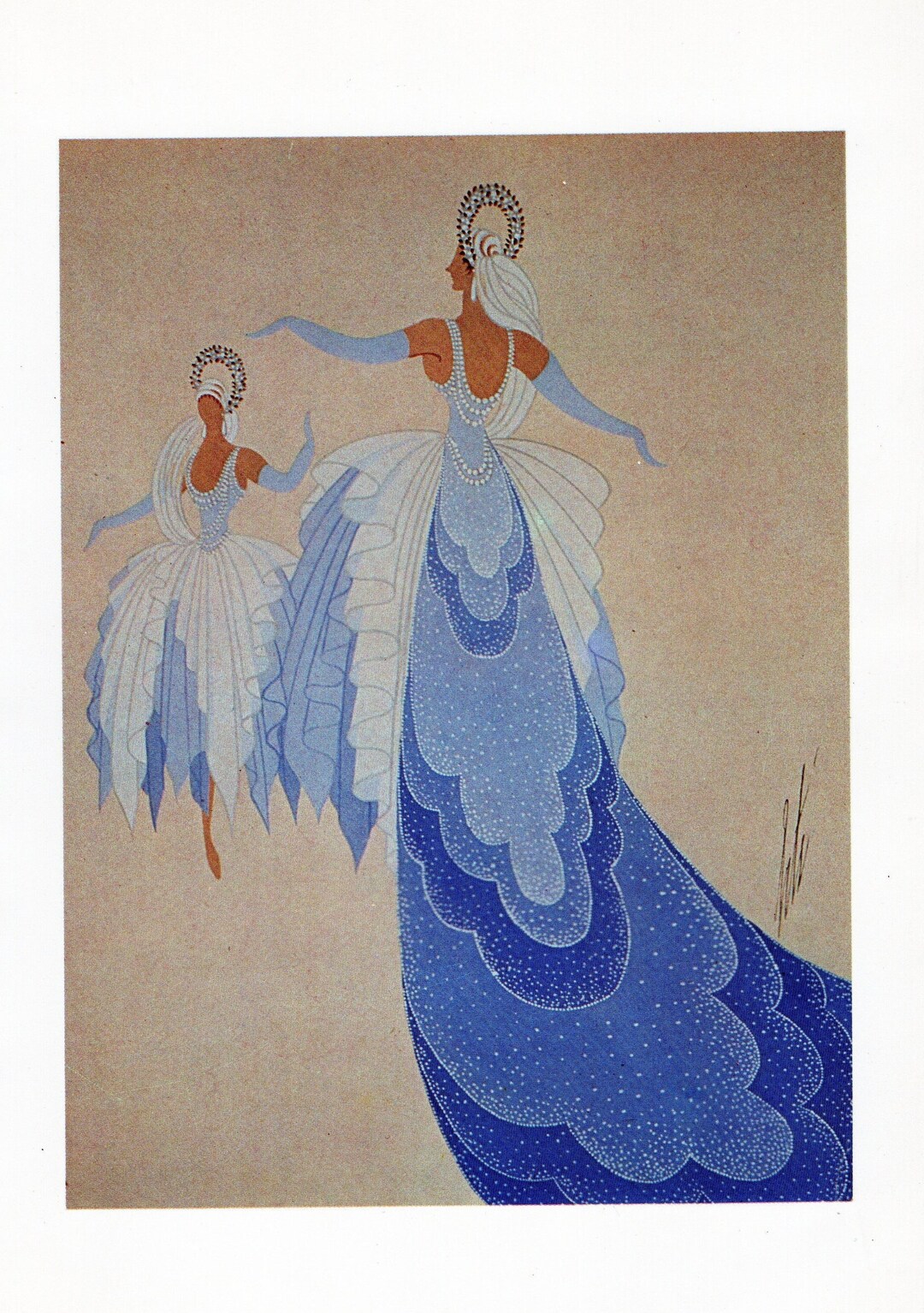 Erte Art Deco Print BLAUE DONAU Costume 1978 Original Vintage Book ...
