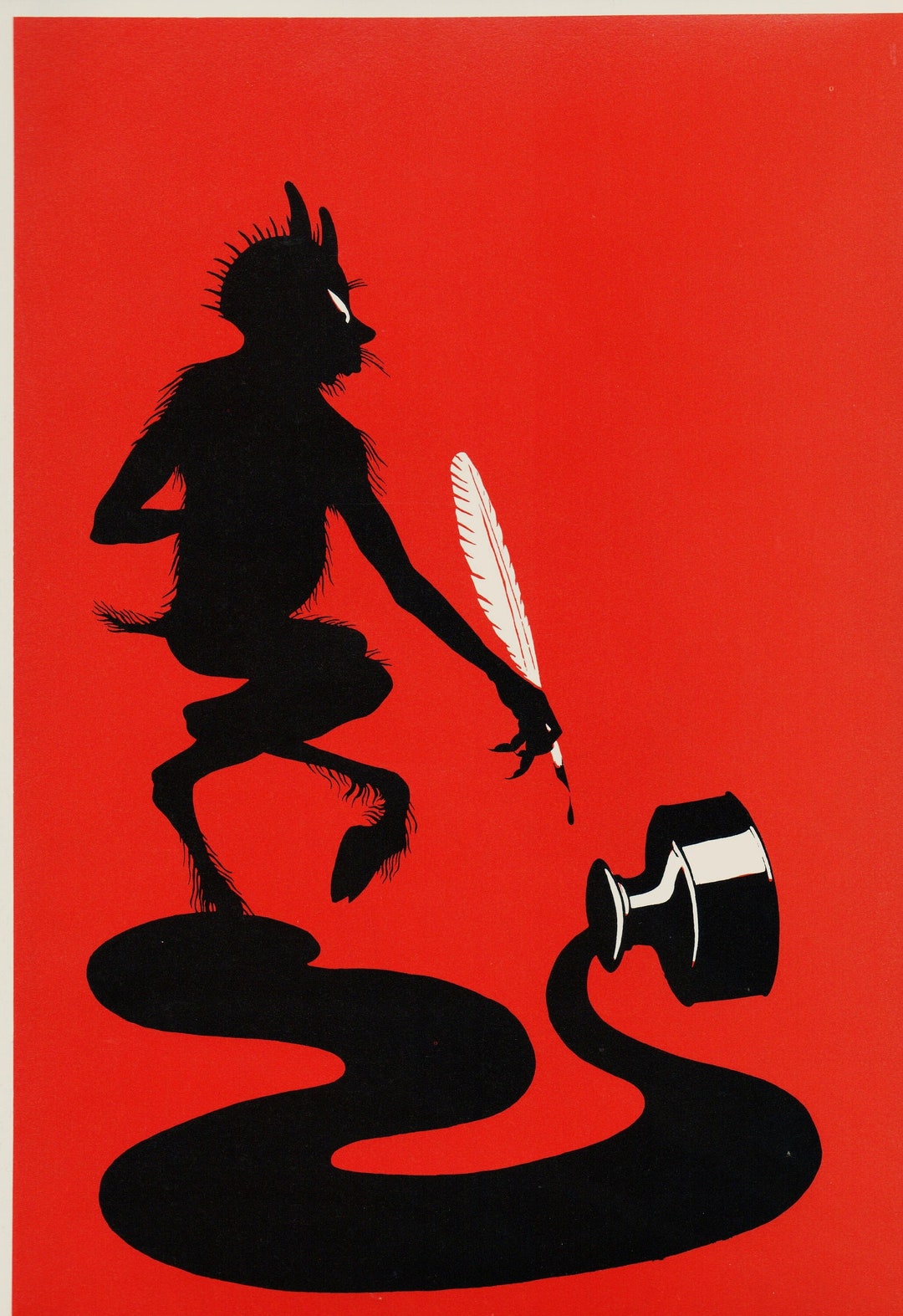 Original Vintage Art Nouveau Exhibition Poster INK DEVIL by Thomas ...