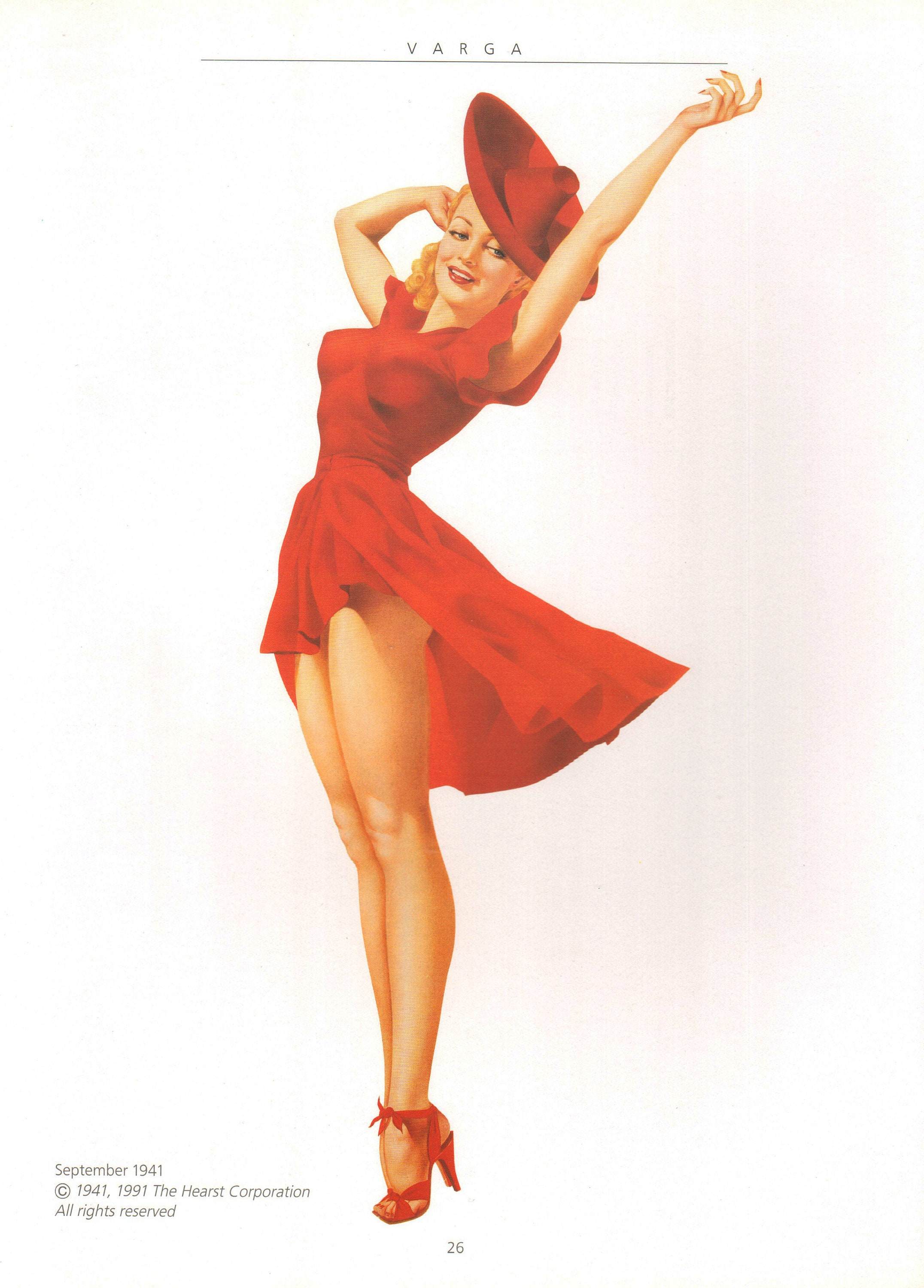 Varga Girl Original Pin Up Vintage Print July 1944 Calendar Alberto