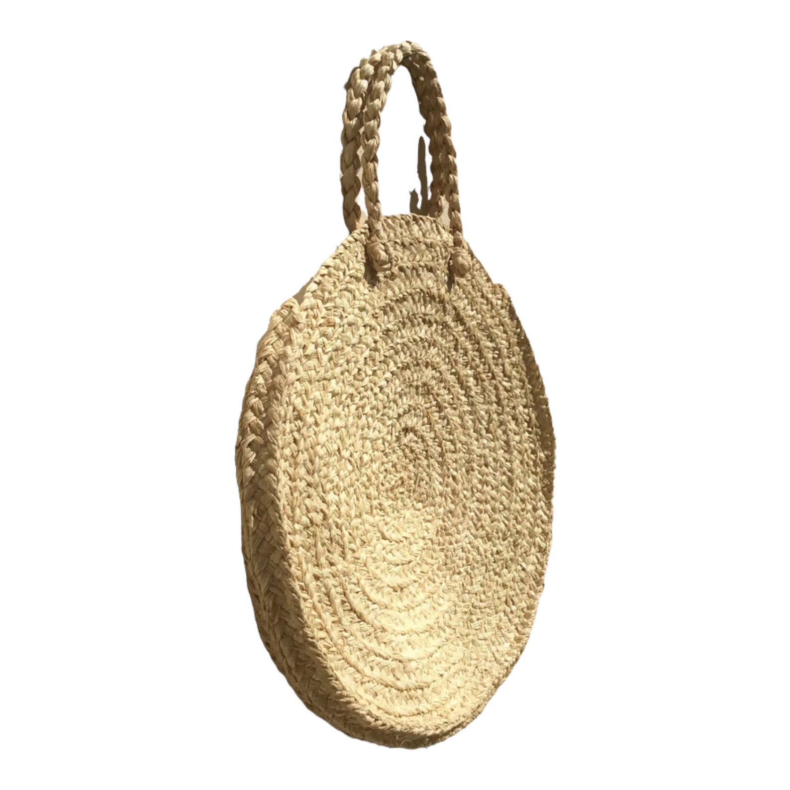 Large Round Straw Bag Straw Handles French Market Bag Raffia - Etsy