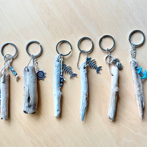 Driftwood Key Ring With Charm, Driftwood Key Chain, Wood Key Fob, Greek ...