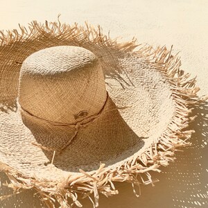 Large Brim Raffia Hat With Fringe Ladies Wide Brim Straw Hat - Etsy
