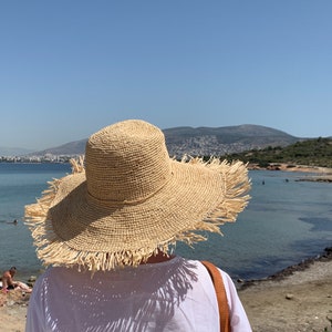 Crochet Fringe Sun Hat Ladies Organic Hats Raffia Sun Hat - Etsy