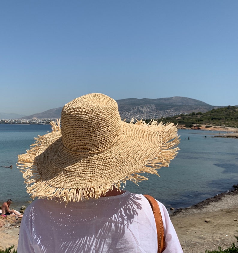 Crochet Fringe Sun Hat Ladies Organic Hats Raffia Sun Hat - Etsy