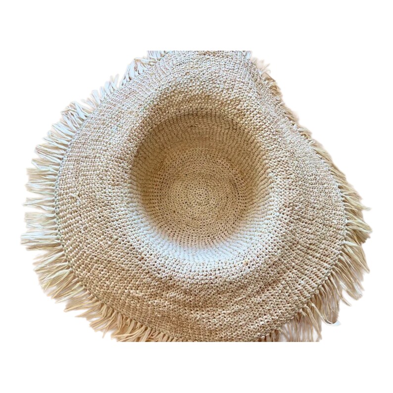 Crochet Fringe Sun Hat Ladies Organic Hats Raffia Sun Hat - Etsy