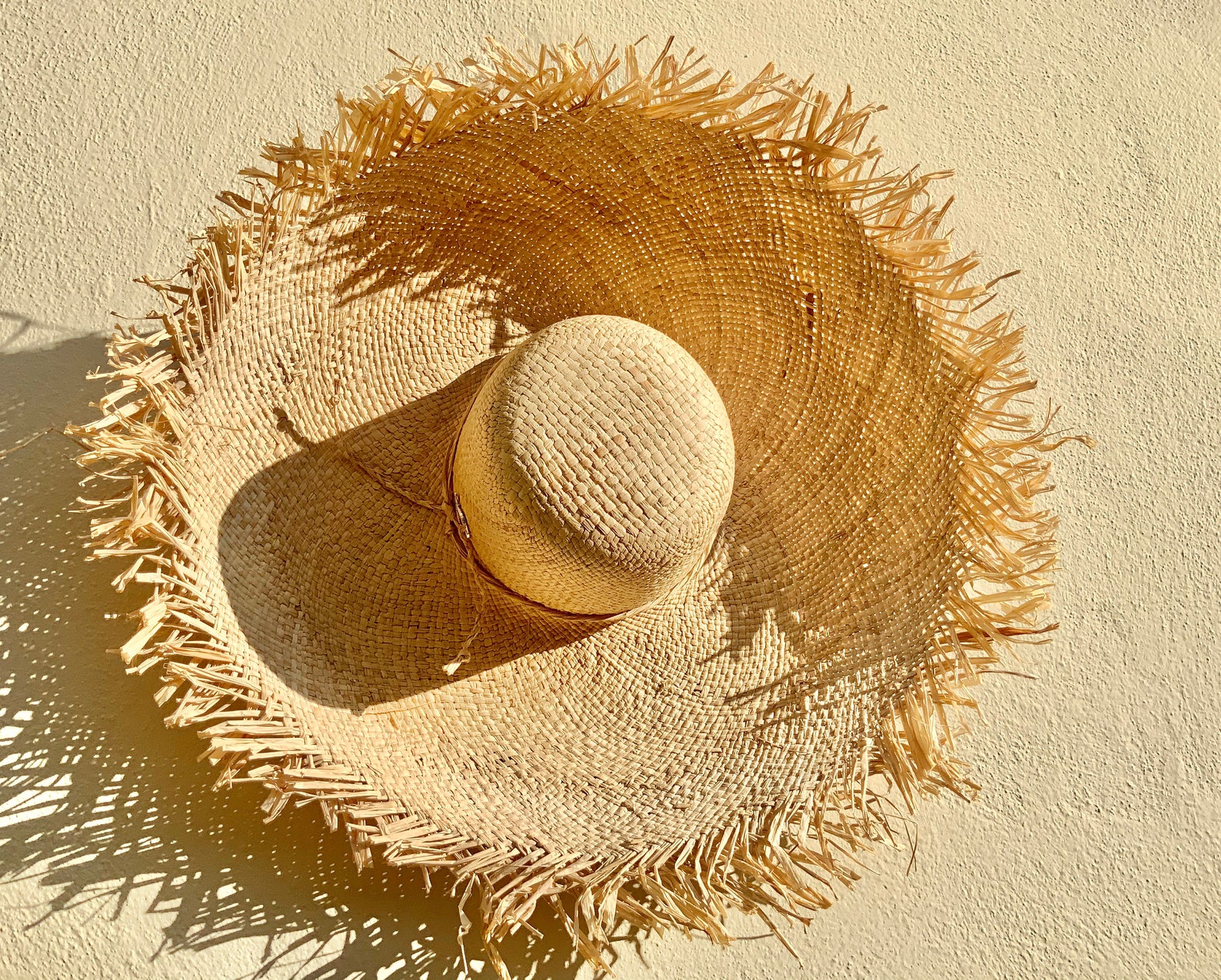 Large Brim Raffia Hat With Fringe Ladies Wide Brim Straw Hat - Etsy