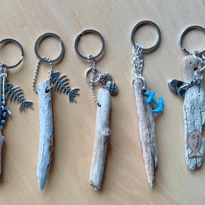 Driftwood Key Ring With Charm, Driftwood Key Chain, Wood Key Fob, Greek ...