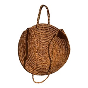 Round Straw Bag, Large Straw Tote Bag, French Market Bag, Sisal Tote ...