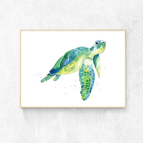 Hawaiian Green Sea Turtle Fine Art Print Titled - Etsy