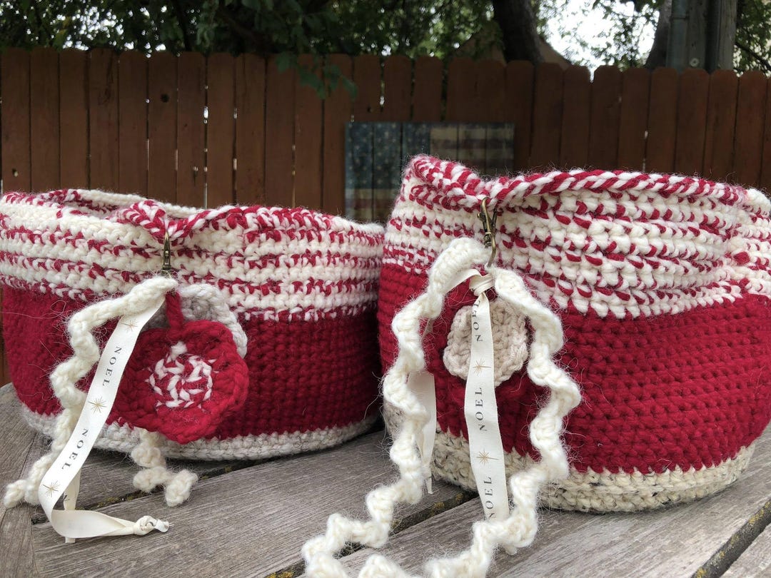 Noel Christmas Crochet Basket - Choice Of - Etsy