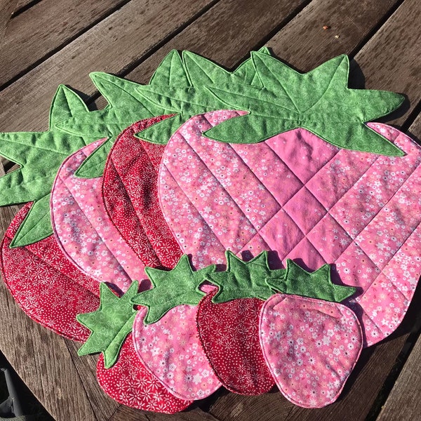Strawberry Placemats - Etsy