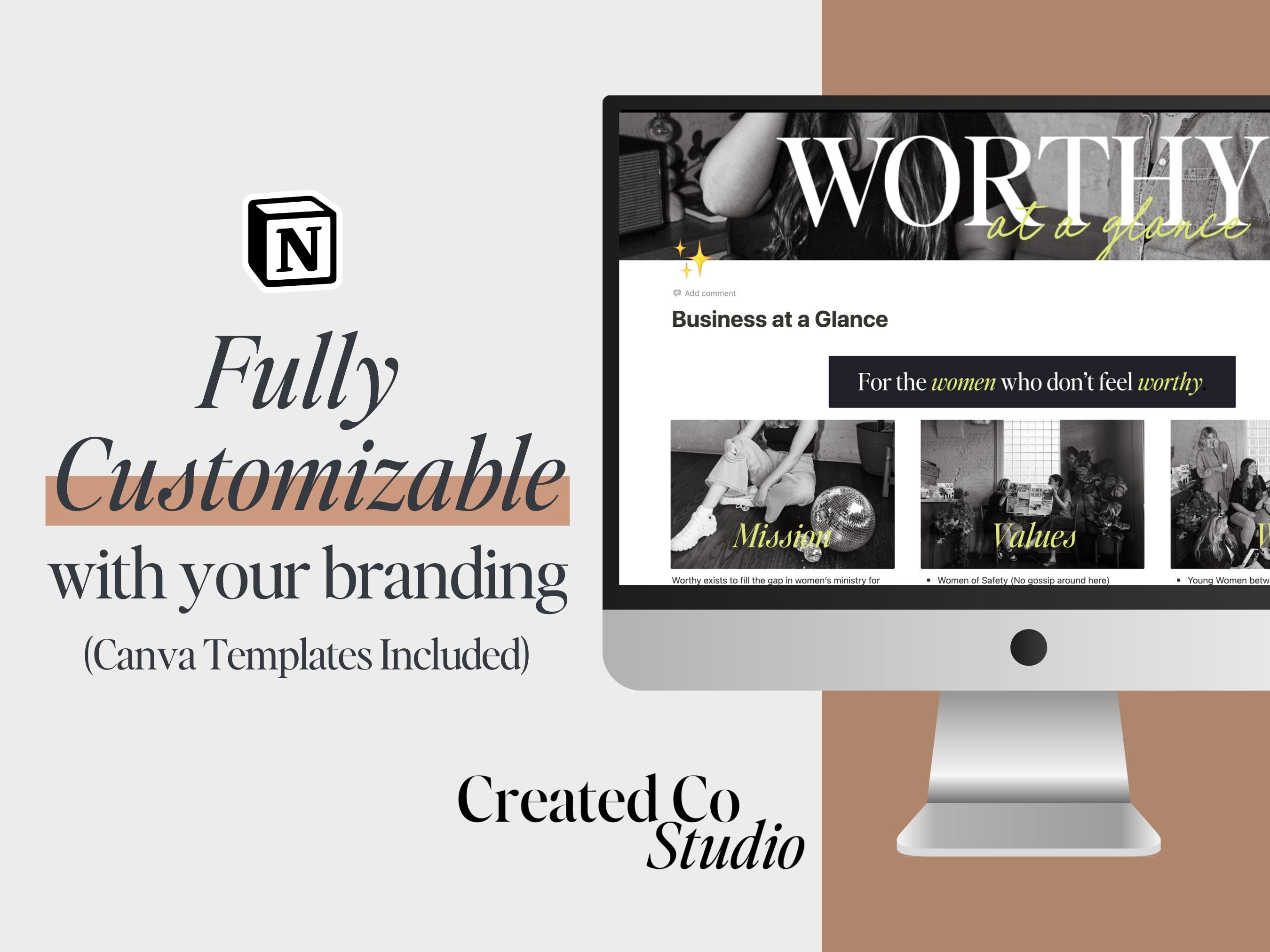 Business at a Glance Notion Template, Business Plan Notion - Etsy