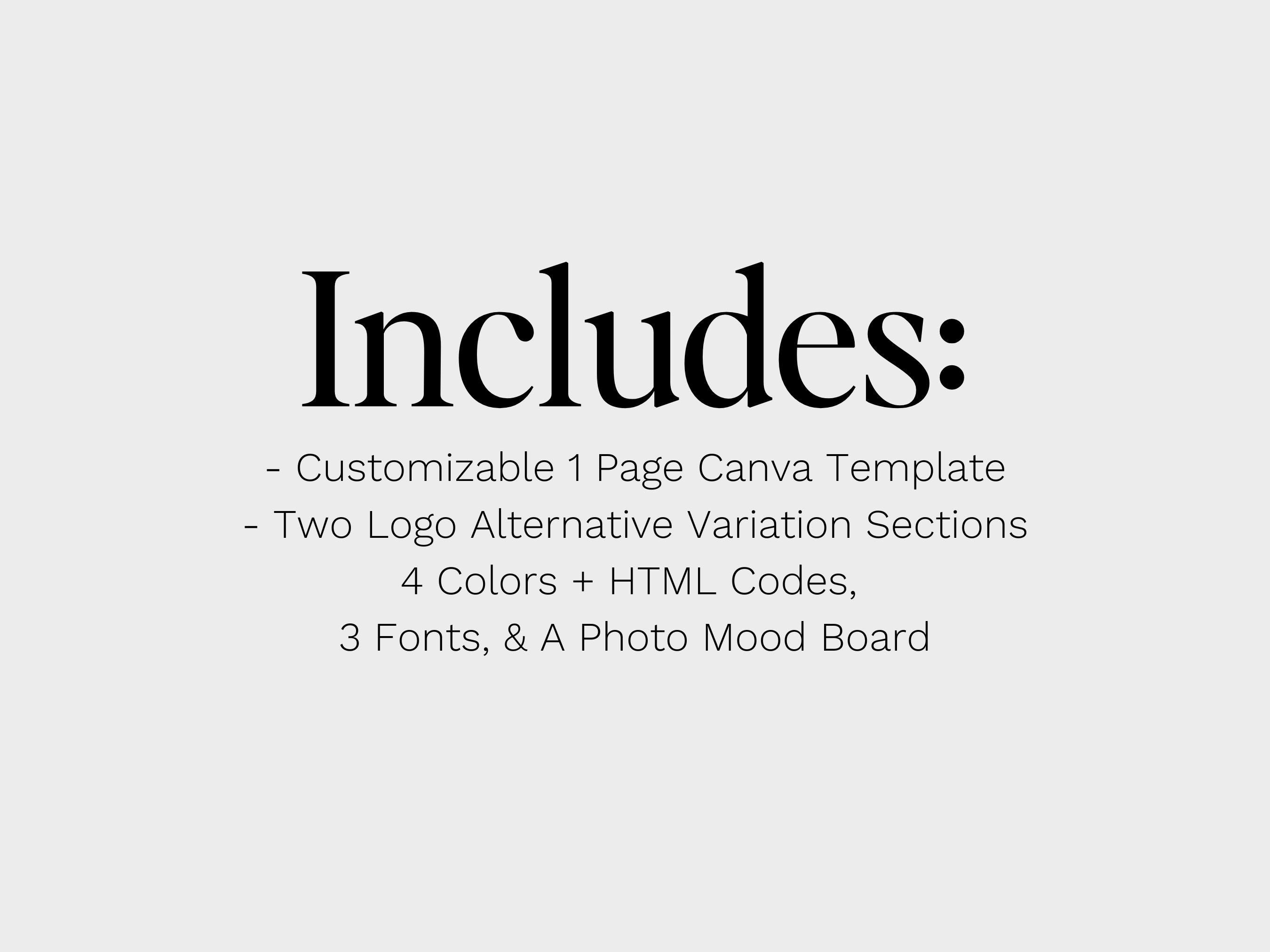 Customizable One-page Branding Guide Canva Template - Etsy