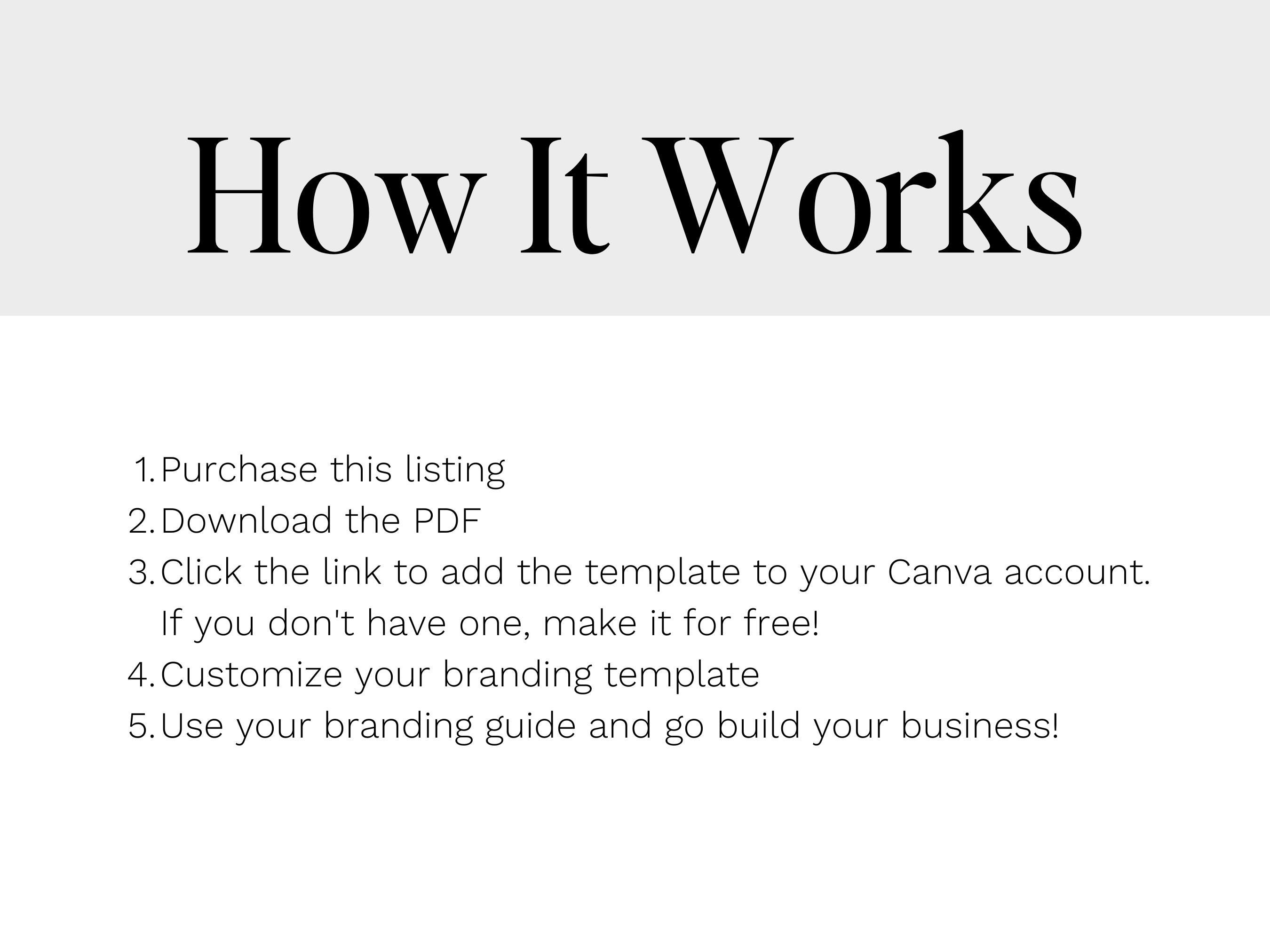Customizable One-page Branding Guide Canva Template - Etsy