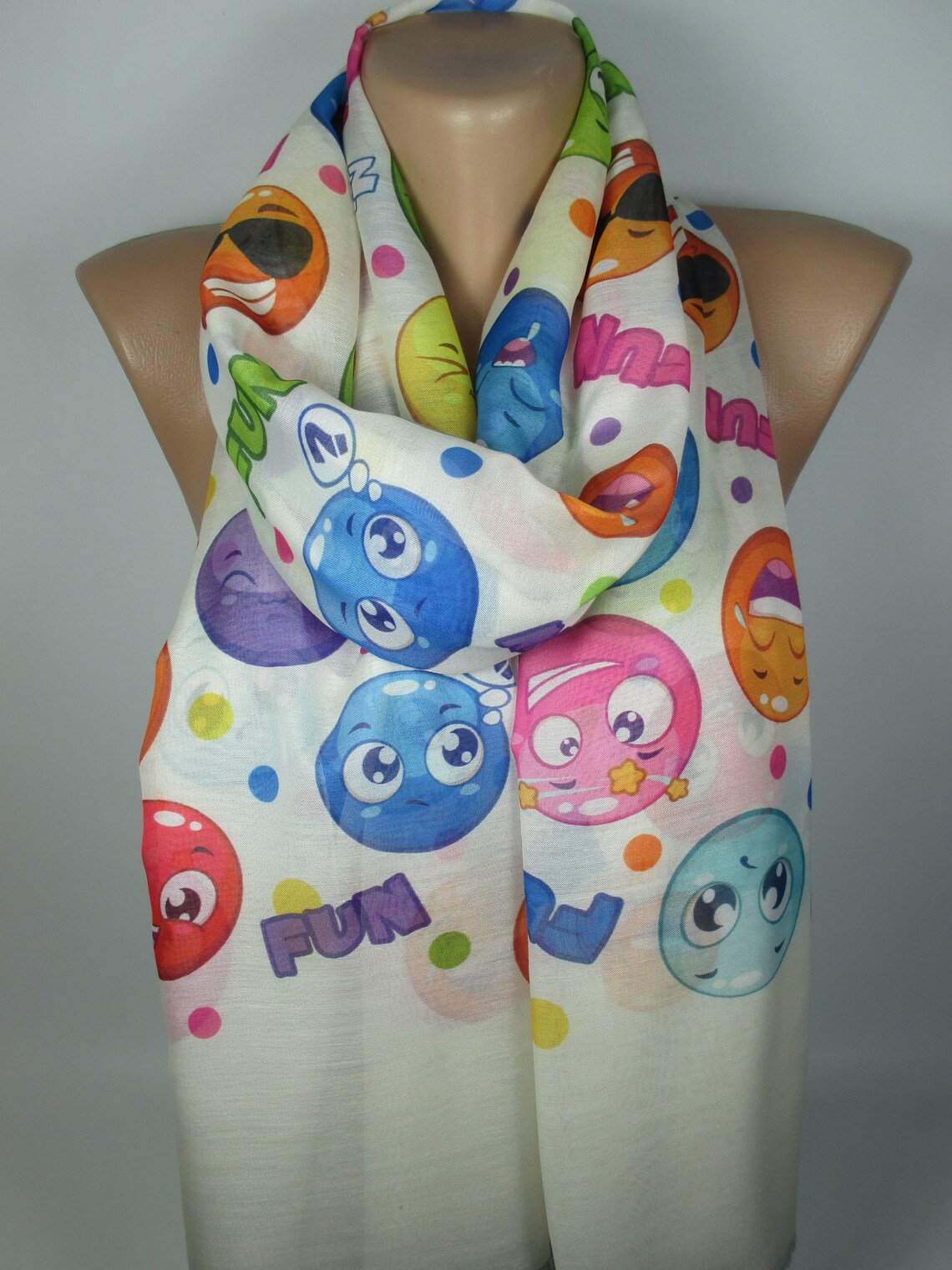 Emoji Scarf Soft Lightweight Scarf Women Scarf Gift for Women Christmas ...