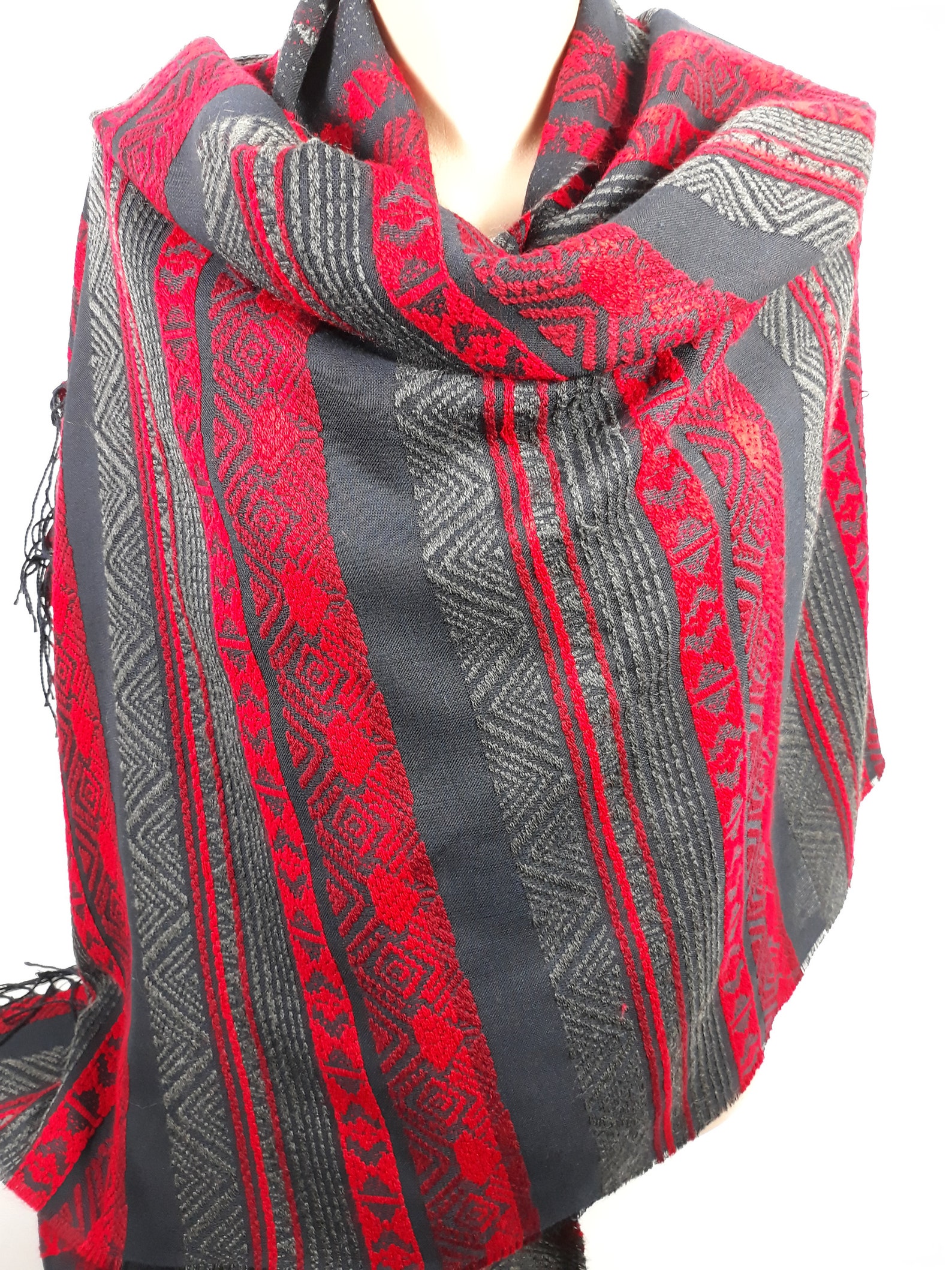 Tribal Blanket Scarf Aztec Scarf Winter Accessories Cozy - Etsy