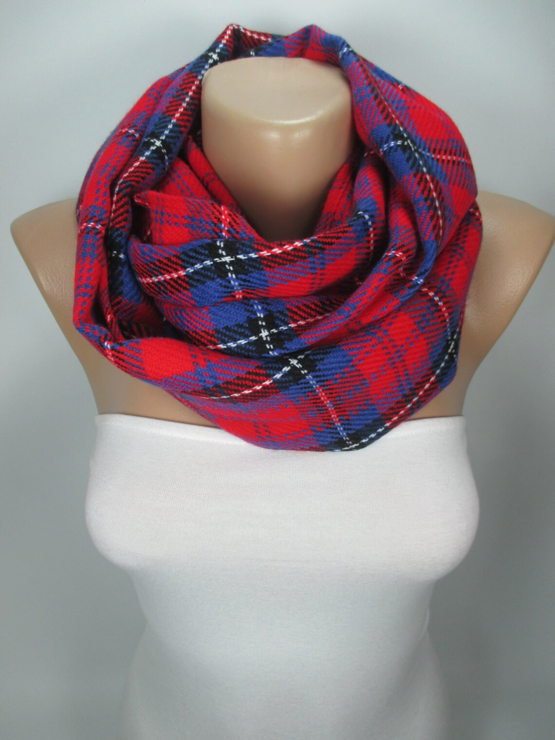 Red Plaid Scarf Unique Gift for Women Cozy Winter Scarf Women | Etsy