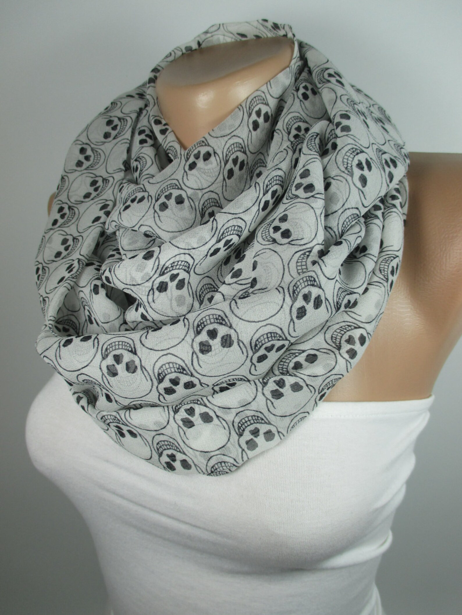Skull Scarf Halloween Scarf Day of the Dead Scarf Cross Bones - Etsy