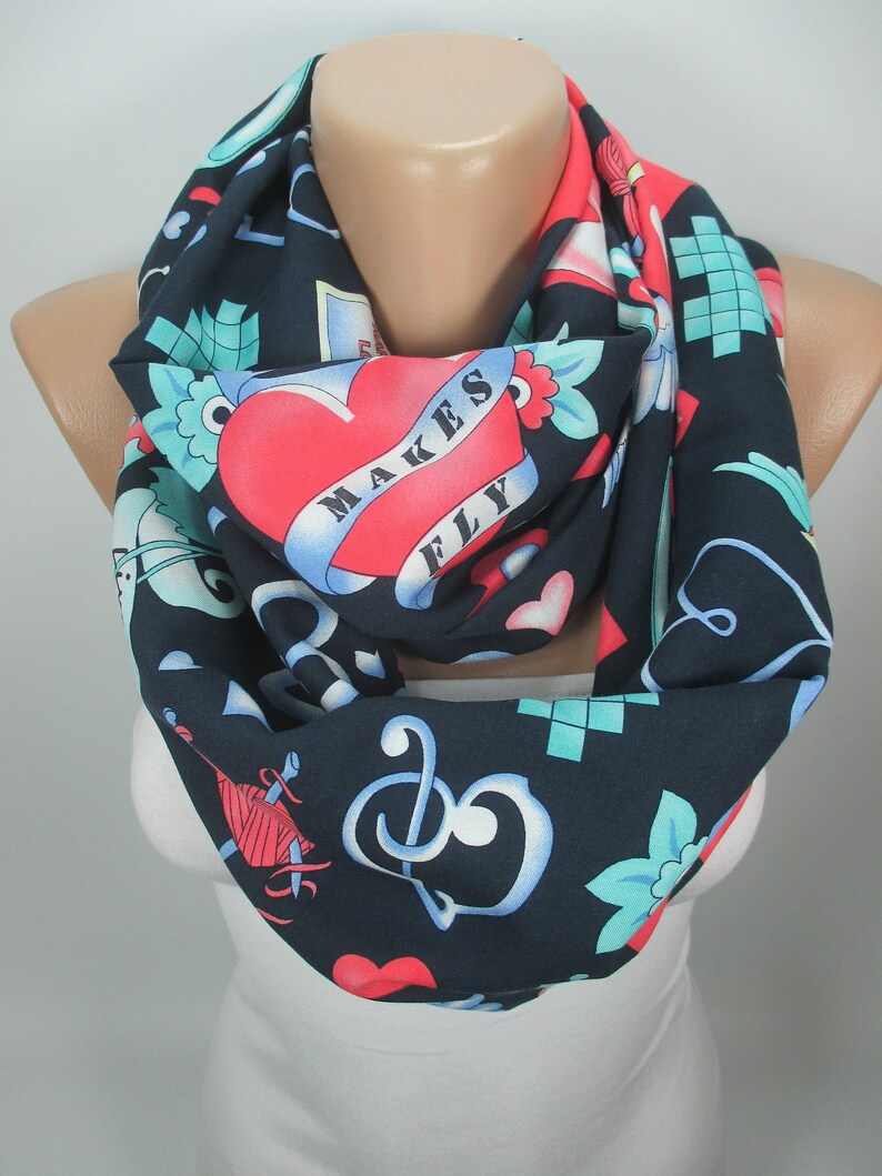 Love Scarf so Soft Cotton Infinity Scarf Heart Scarf Romantic Gift for ...