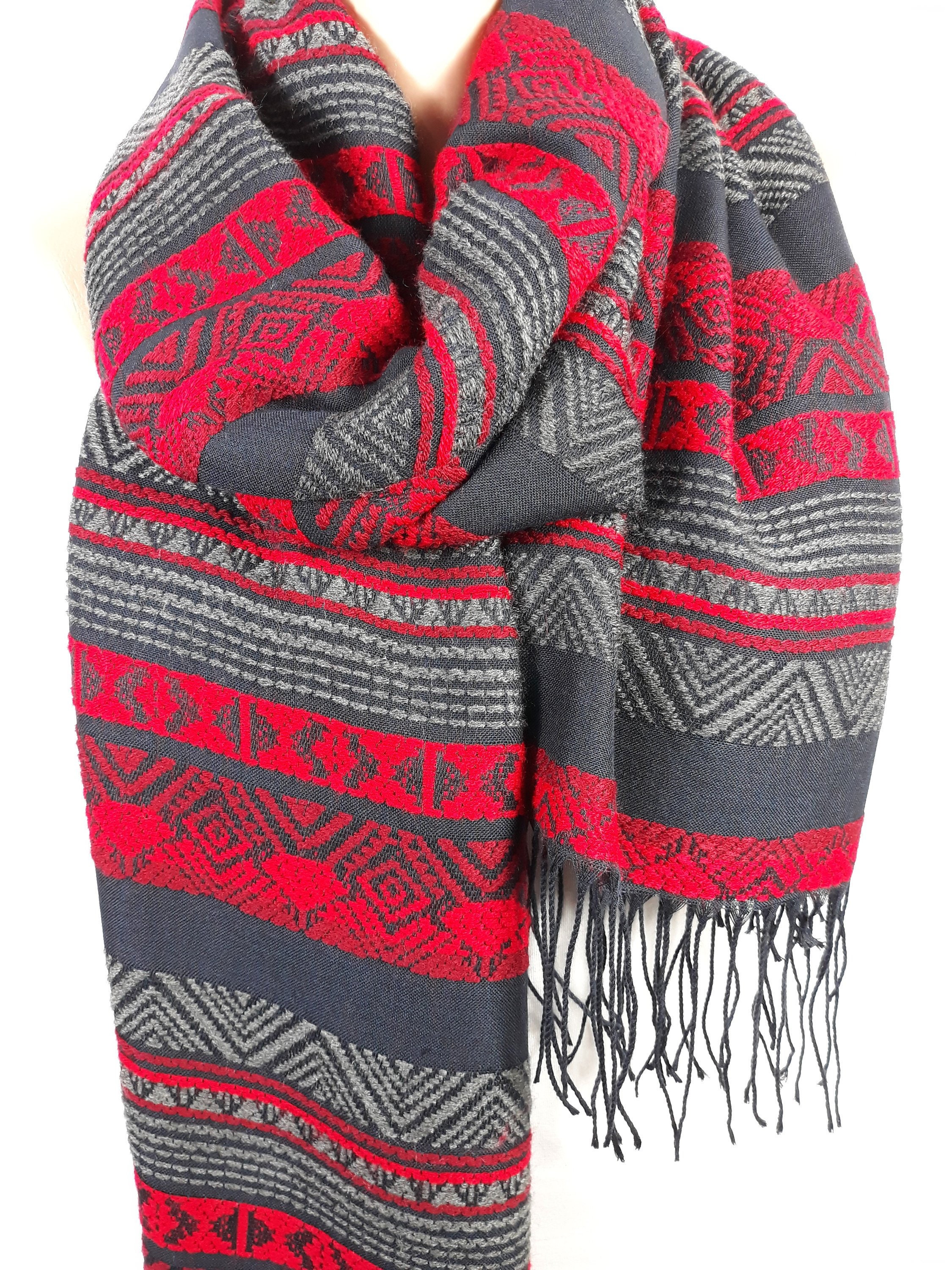 Tribal Blanket Scarf Aztec Scarf Winter Accessories Cozy - Etsy