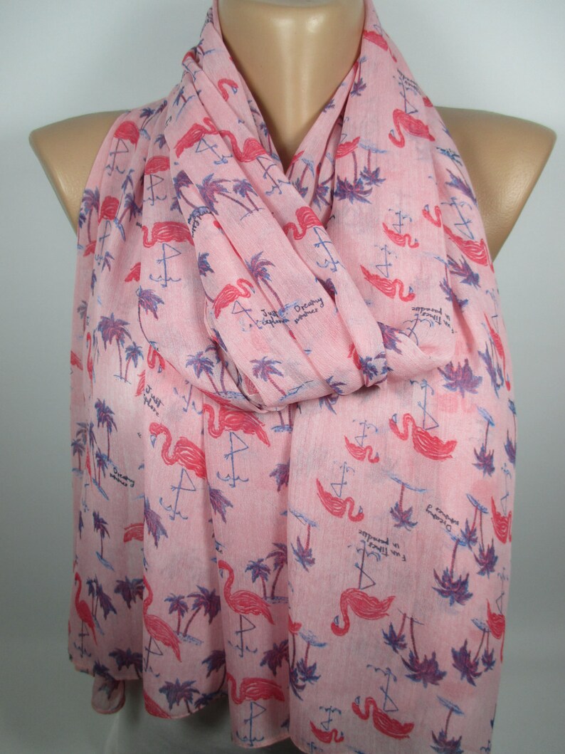 Pink Flamingo Scarf Animal Scarf Winter Accessories for Women Christmas ...