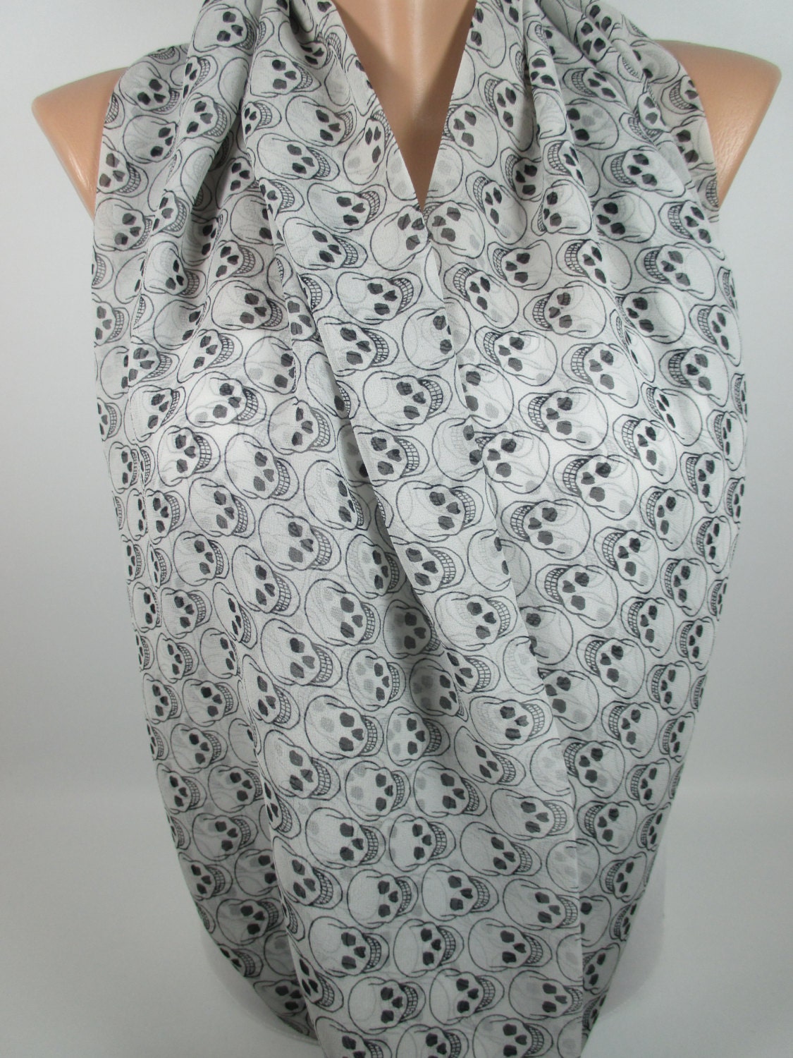 Skull Scarf Halloween Scarf Day of the Dead Scarf Cross Bones - Etsy