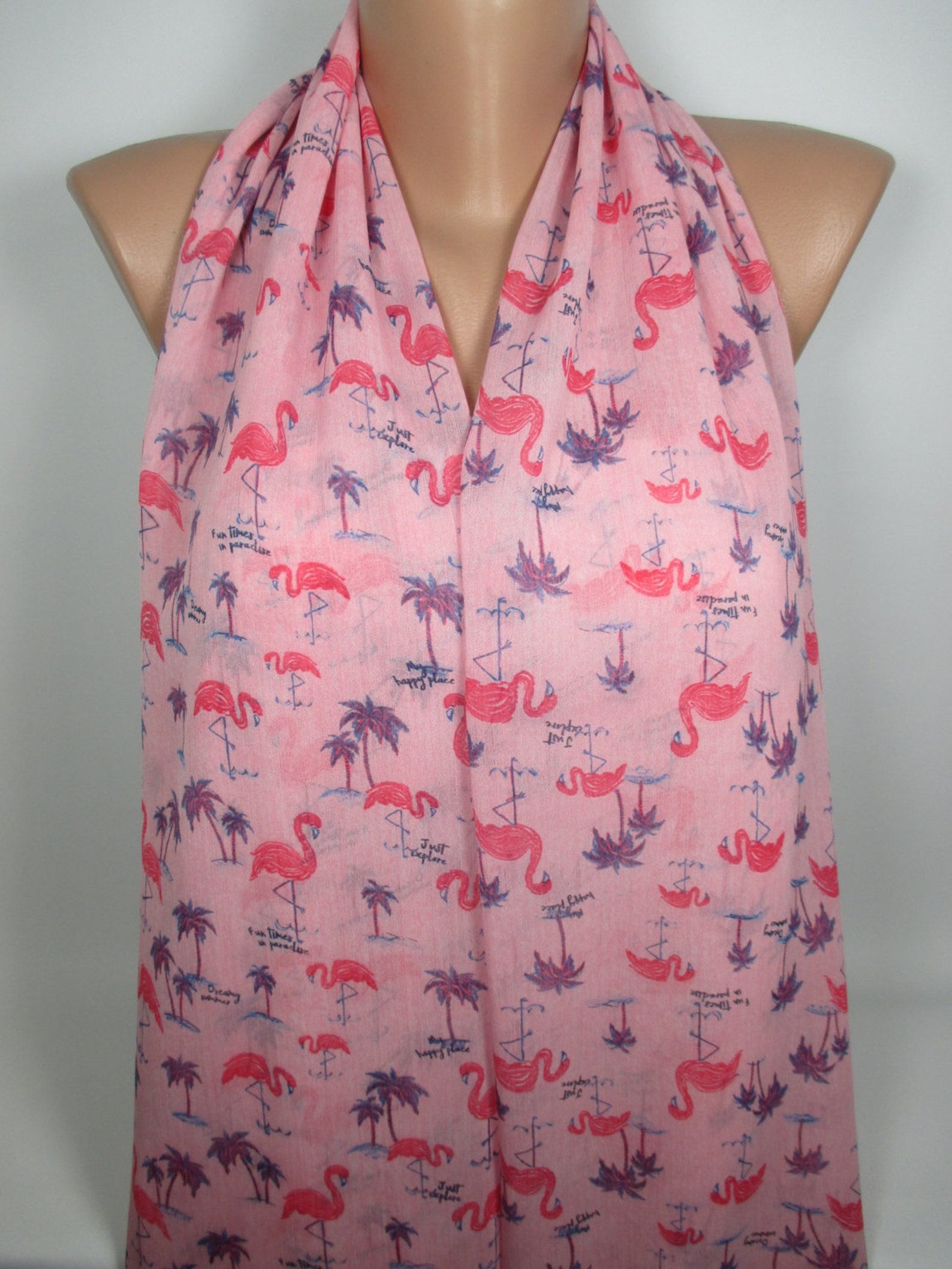 Pink Flamingo Scarf Animal Scarf Winter Accessories for Women Christmas ...