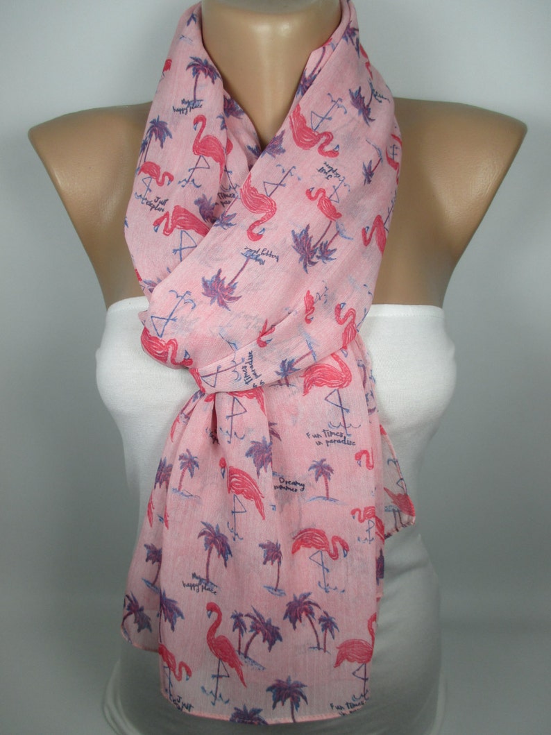 Pink Flamingo Scarf Animal Scarf Winter Accessories for Women Christmas ...
