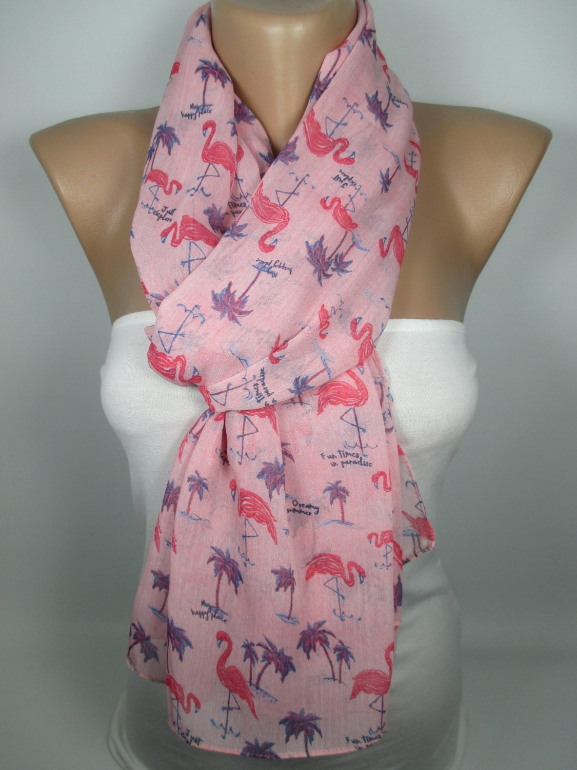 Pink Flamingo Scarf Animal Scarf Winter Accessories for Women Christmas ...